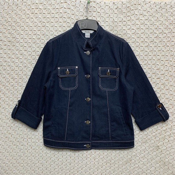 TanJay | Jackets & Coats | Tanjay Jacket Blazer Womens Sz 8 Dark Blue ...